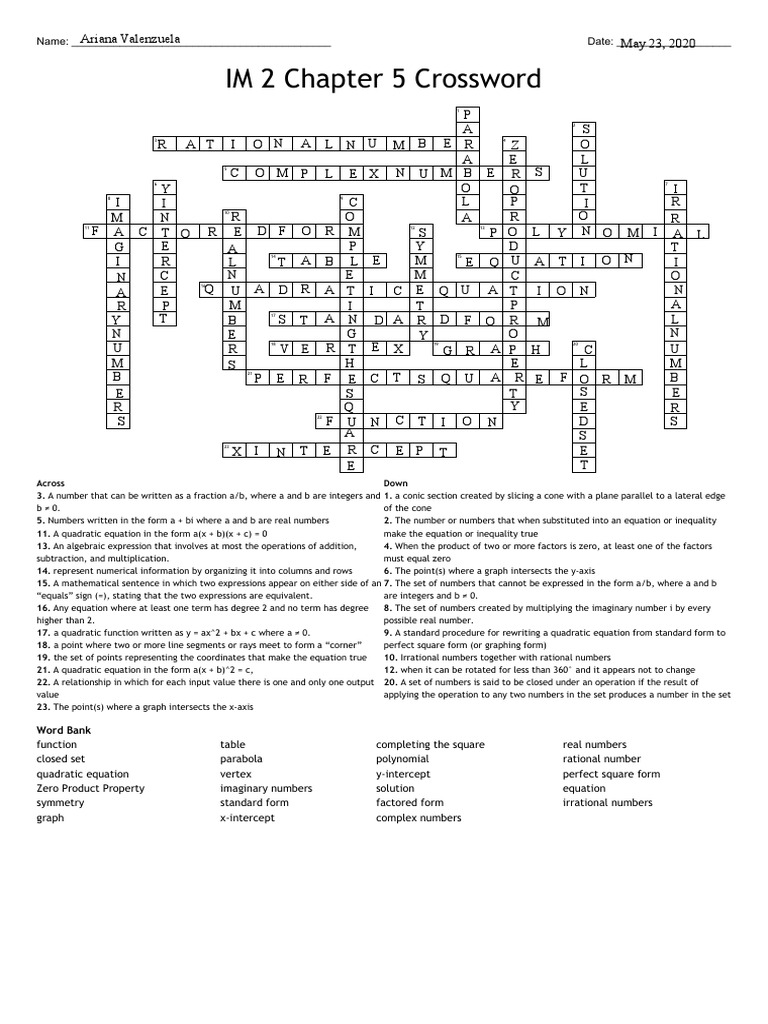 Kami Export - Ariana Valenzuela - IM - 2 - Chapter - 5 - Crossword ...