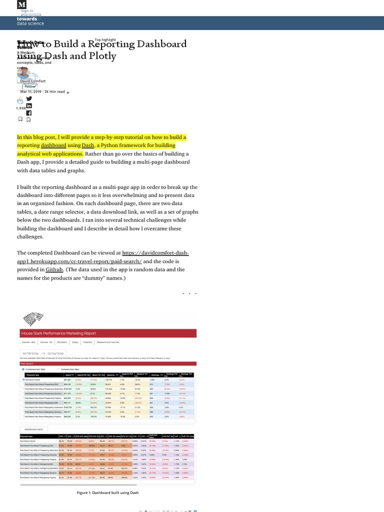 Build Reporting Dashboards in Python with Dash | PDF | Web Application ...