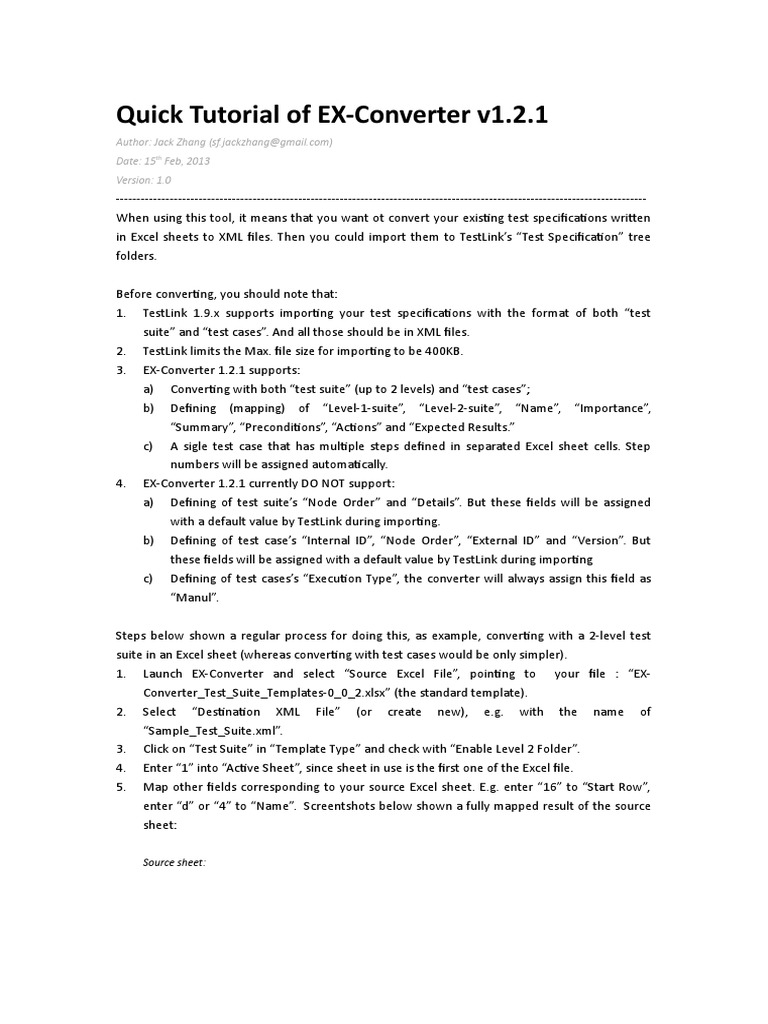 Quick Tutorial of EX-Converter | PDF | Microsoft Excel | Software