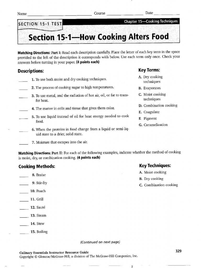 Chapter 15 Cooking Techniques PDF | PDF