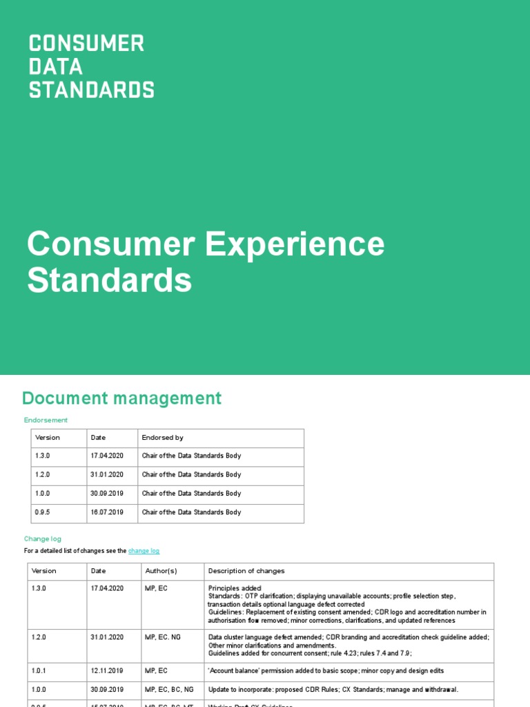 Guidelines and Standards for the Consumer Experience in the Australian ...