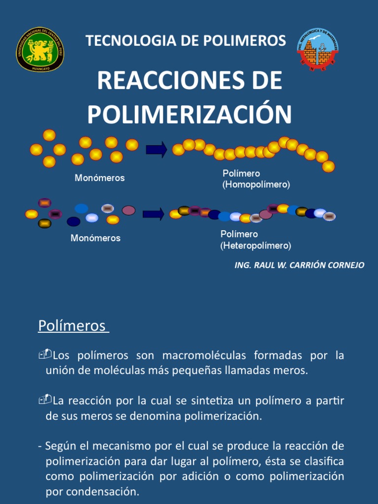 Clase Iii-Iv Polimerización - Reacciones | PDF | Polímeros | Radical ...