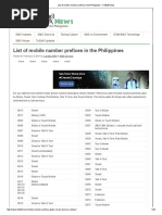 List of Mobile Network Prefixes in The Philippines | PDF | Computers ...