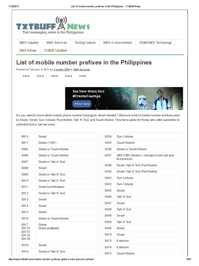 List of Mobile Number Prefixes in The Philippines - TxtBuff News | PDF | Mobile Phones ...