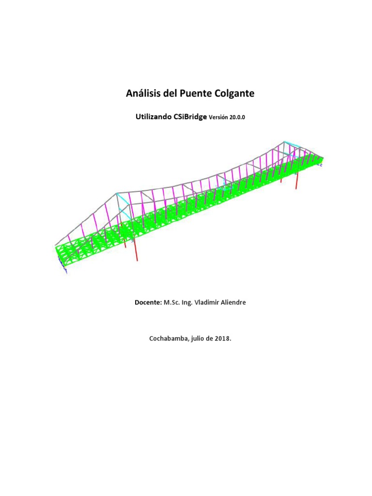 Tutorial CSiBridge: Análisis Puente Colgante | PDF | Ingeniería ...