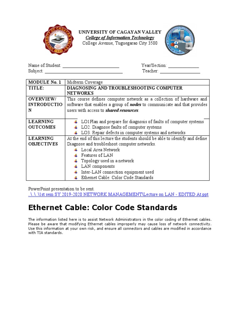 Network Management-Module Midterm | PDF | Local Area Network | Computer ...