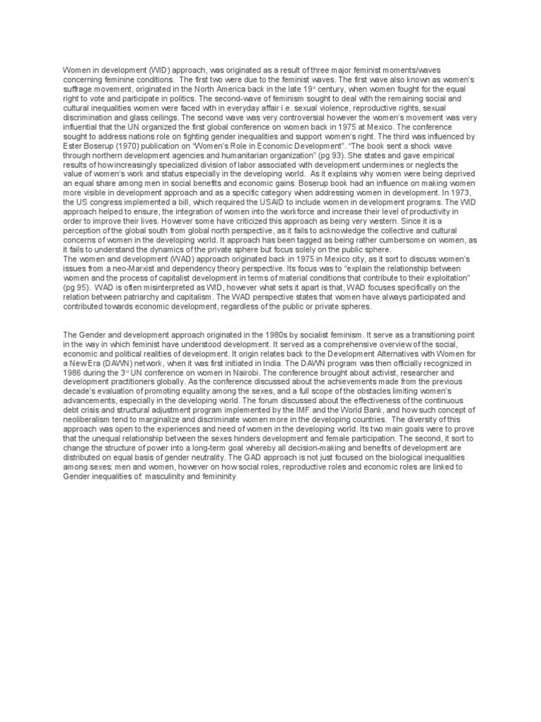 Women in Development | PDF | Feminism | Gender Studies