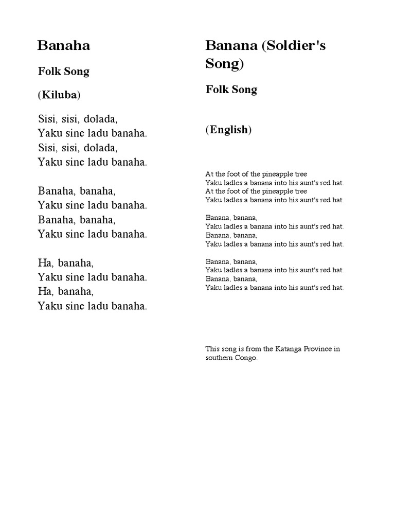 Banaha: A Folk Song from Congo | PDF