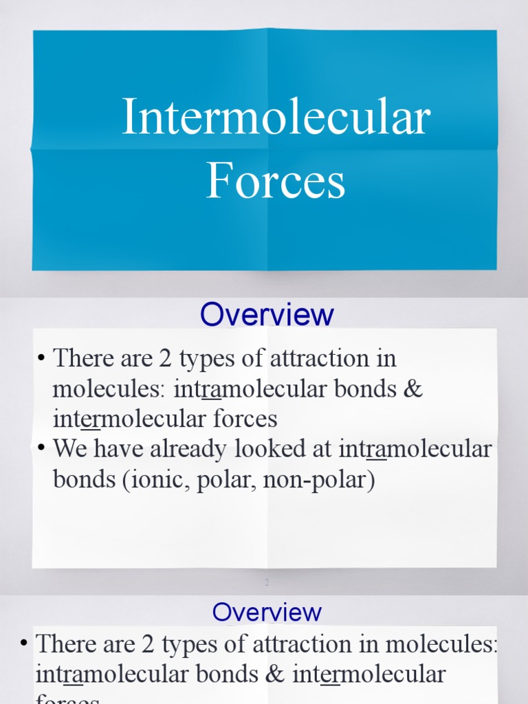 Intermolecular Forces | PDF | Intermolecular Force | Chemical Bond