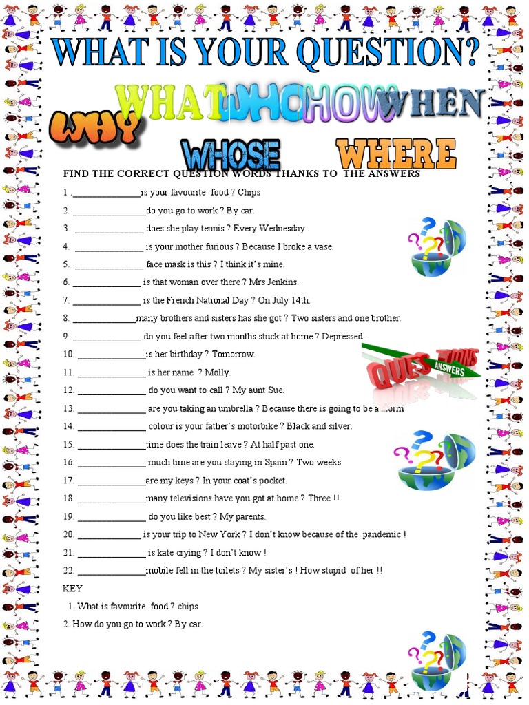 Find The Correct Question Words Thanks To The Answers | PDF