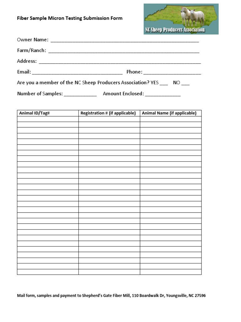 Micron Testing Form | PDF | Wool | Animal Hair Products