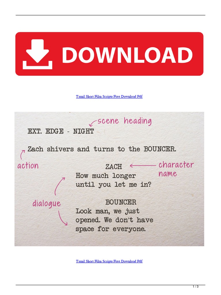Tamil Short Film Scripts Free Download PDF | PDF | Screenplay ...