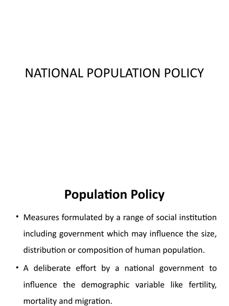 National Population Policy Overview | PDF | Population | Health Care