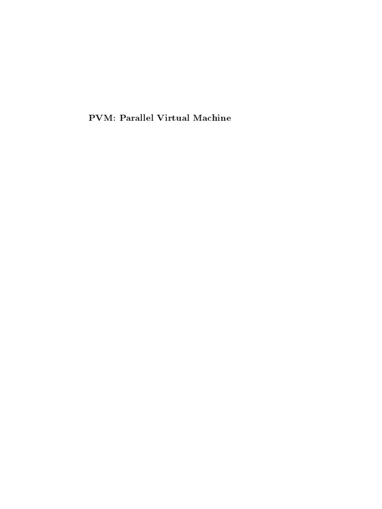 PVM Parallel - Virtual.machine | PDF