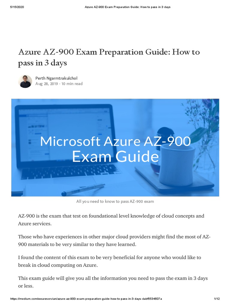 Azure Az 900 Exam Preparation Guide How To Pass In 3 Days Pdf