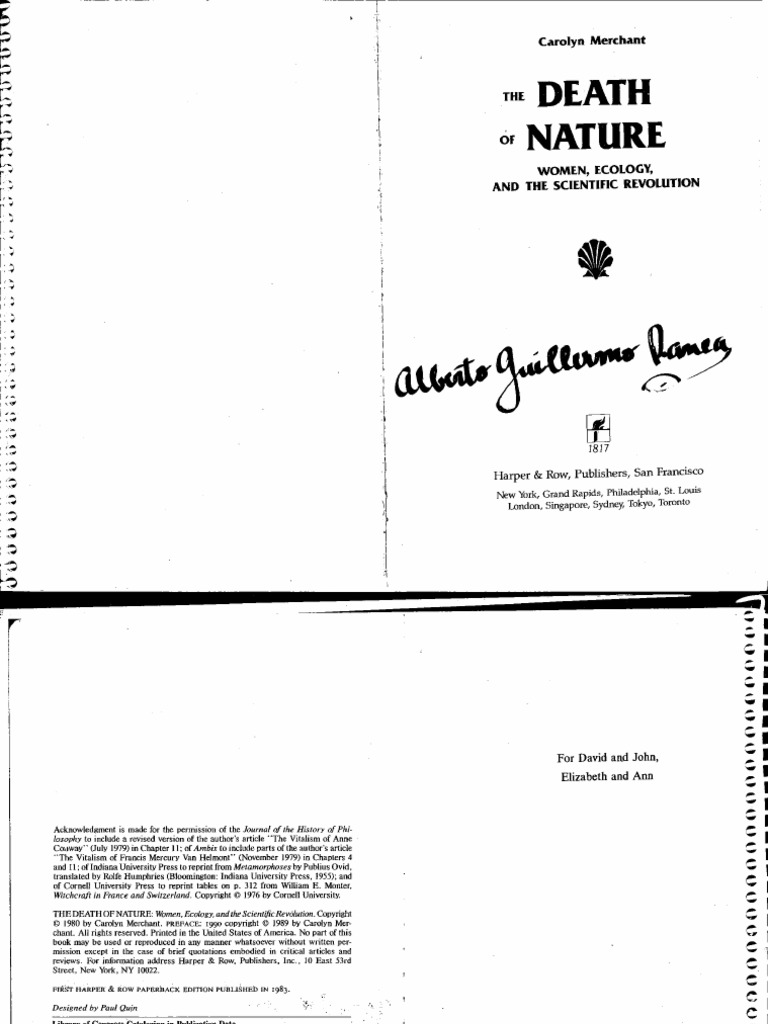 The Death of The Nature - Carolyn Merchant PDF | PDF