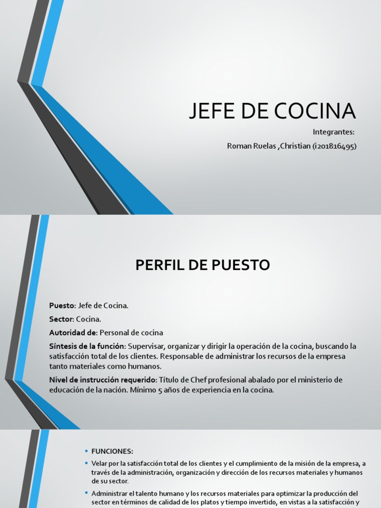 Jefe de Cocina-Perfil de Puestos