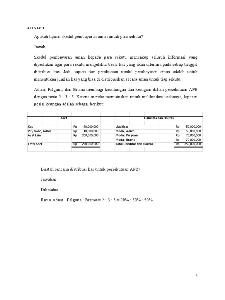 Contoh Soal AKL SAP 3 | PDF