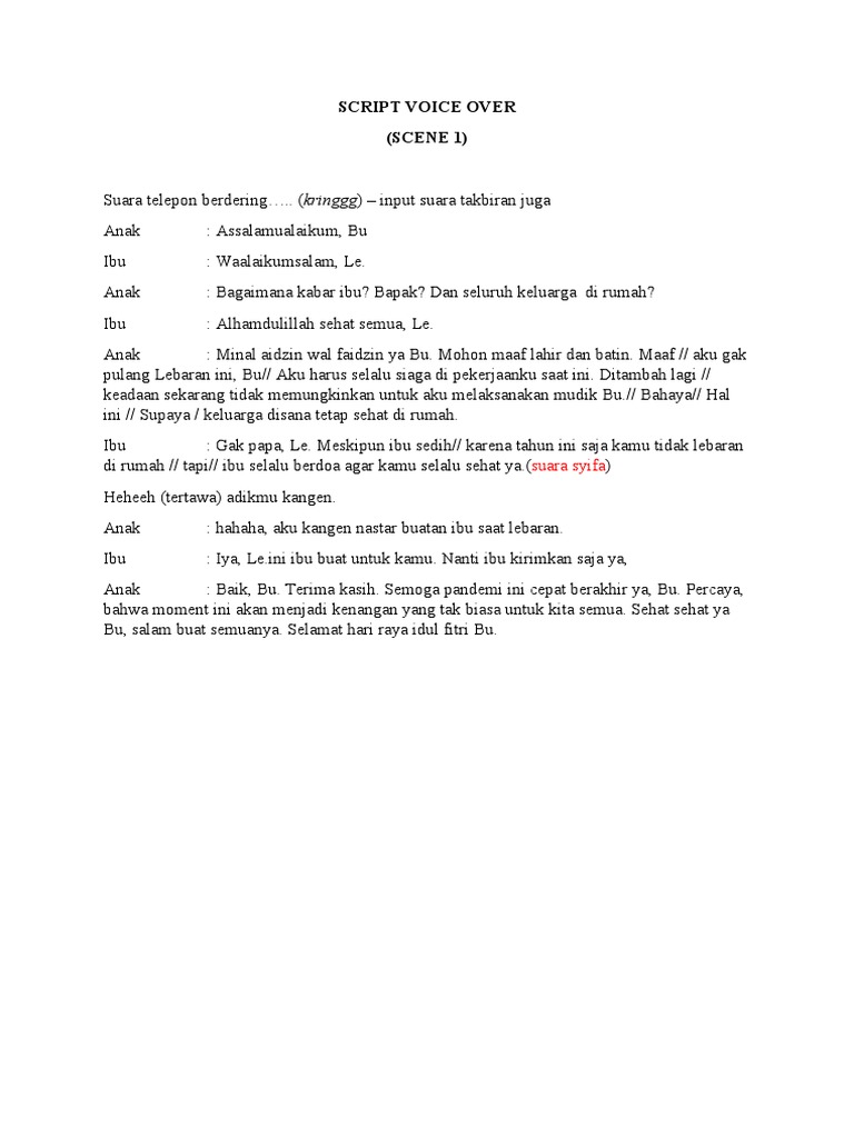 Script Voice Over | PDF | Seni & Disiplin Bahasa