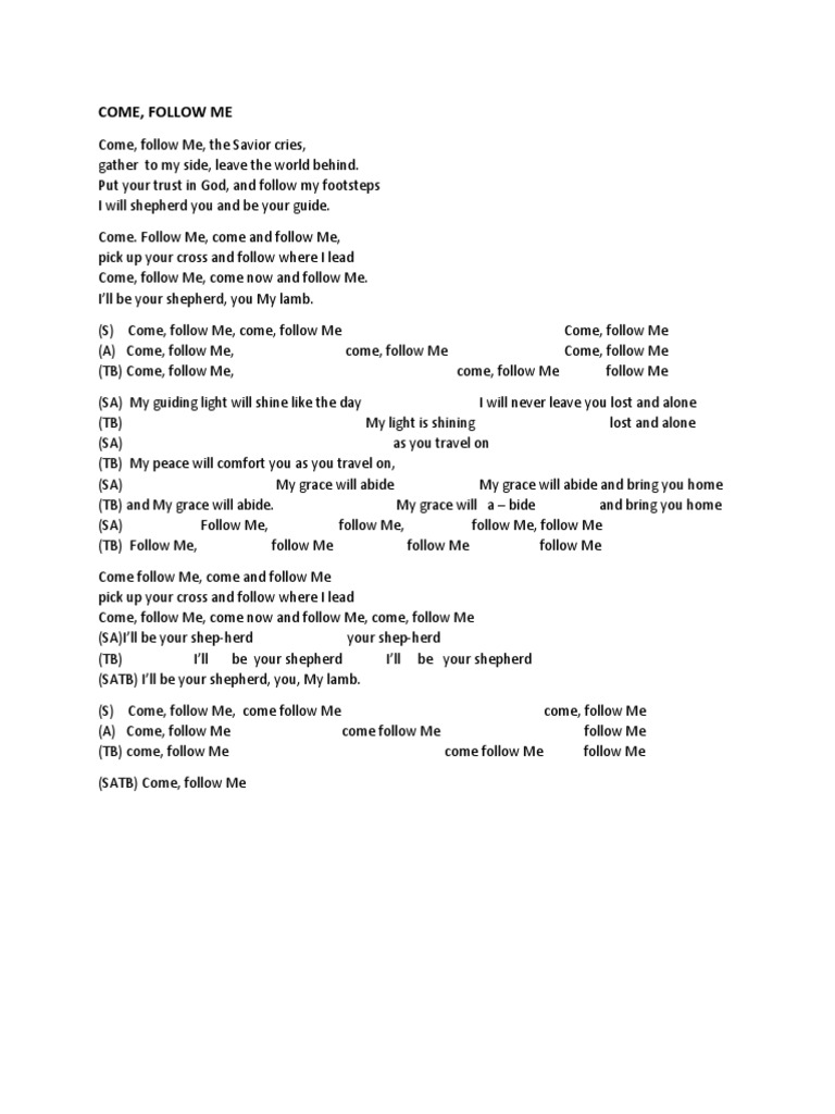 COME - Followme Lyrics | PDF