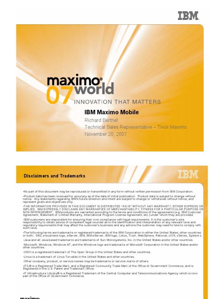 Maximo Richard Berthet MobileMaximo | PDF | Java (Programming Language ...