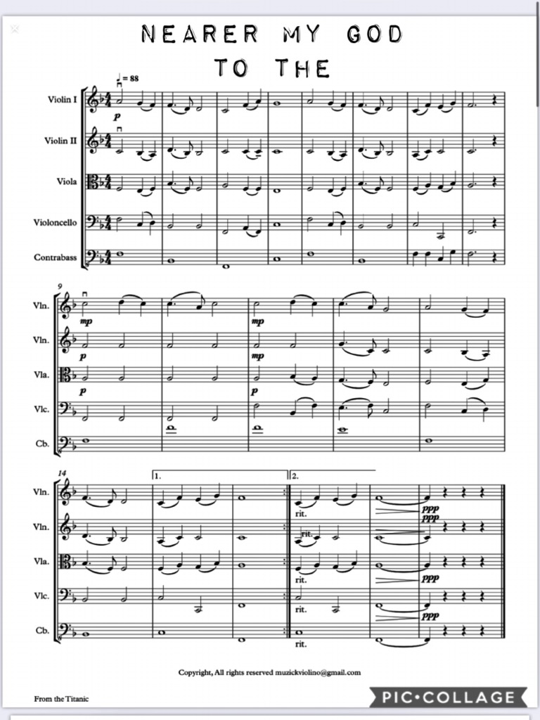 Nearer My God To Thee - String Quartet | PDF