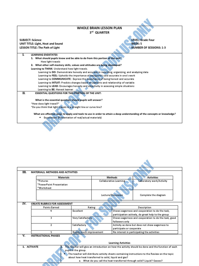 Exploring the Path of Light: A Hands-On Lesson Plan for 4th Grade ...