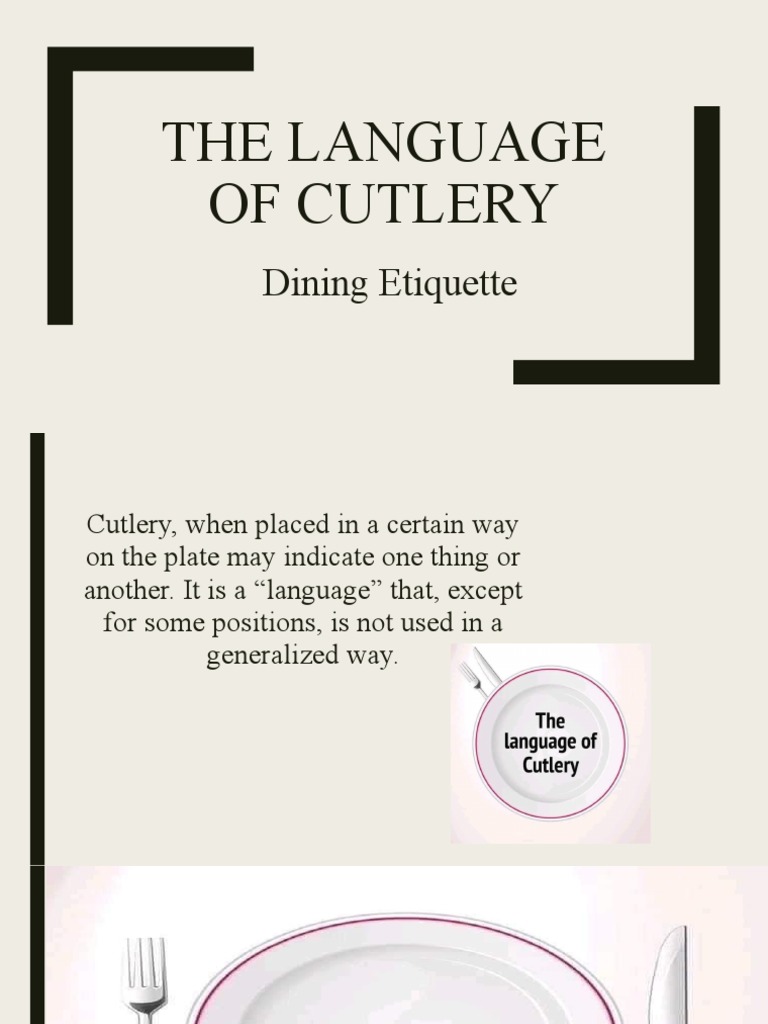 The Language of Cutlery | PDF | Cooking, Food & Wine | Language Arts ...