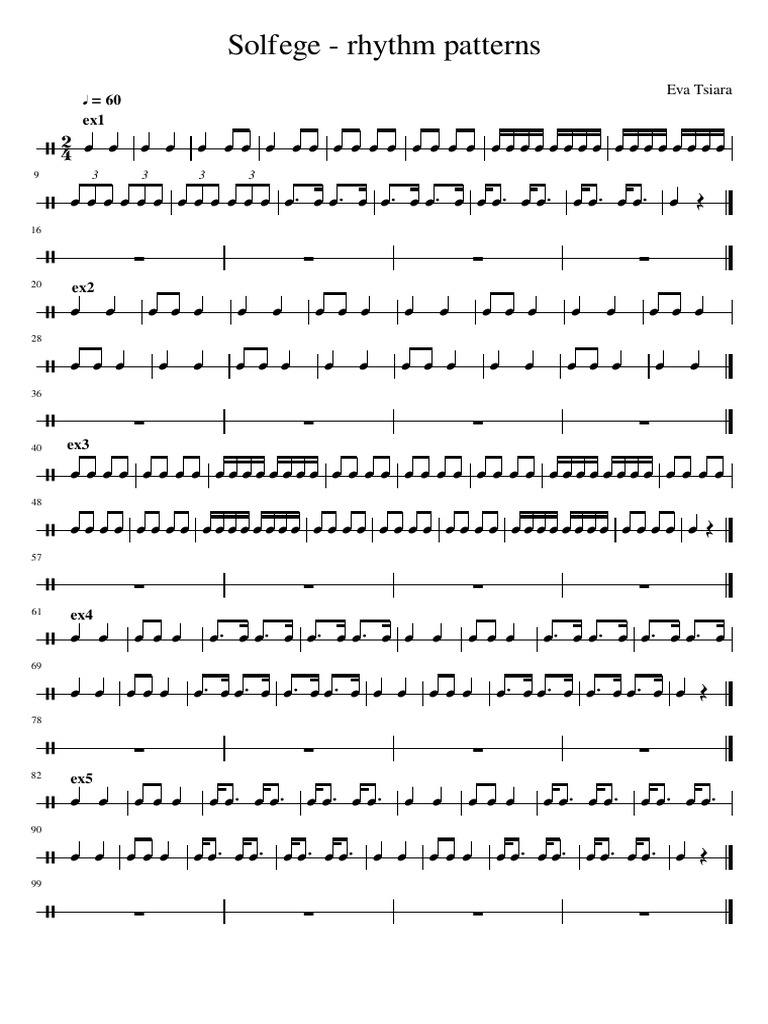 Solfege - Rhythm Patterns | PDF