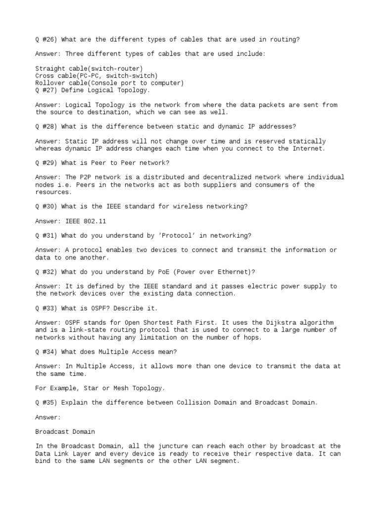 CCNA Question and Answers 26-36 | PDF | Routing | Network Topology
