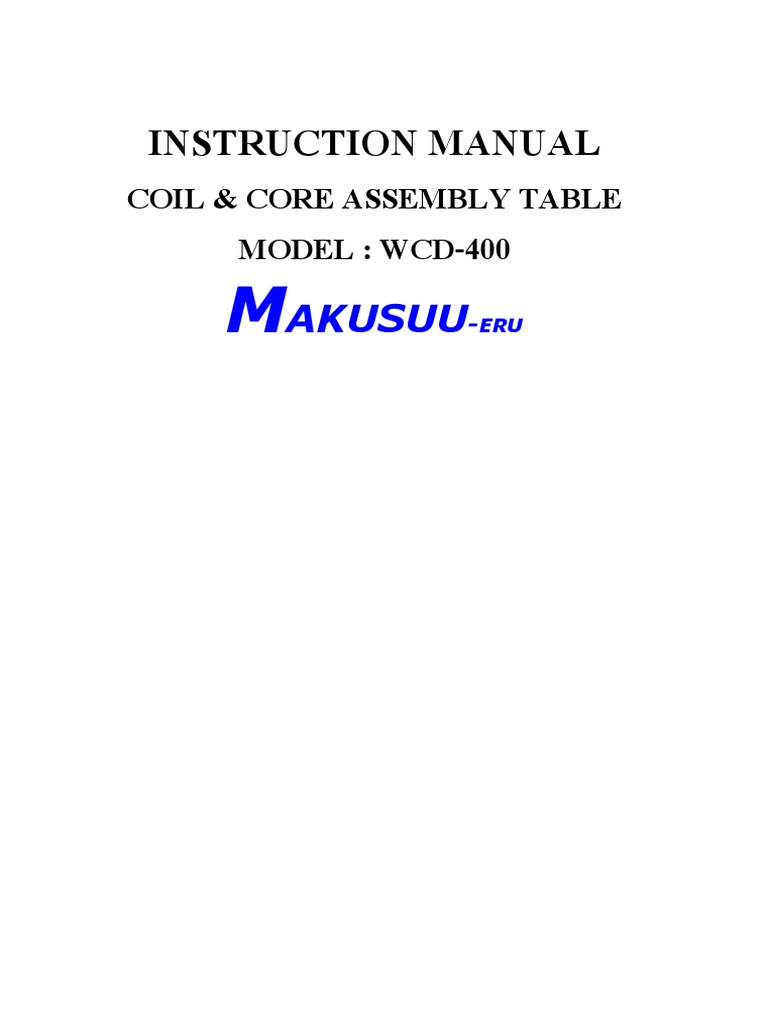 Coil&Core Assembly Table 3D WCD-400 | PDF | Electric Motor | Machines