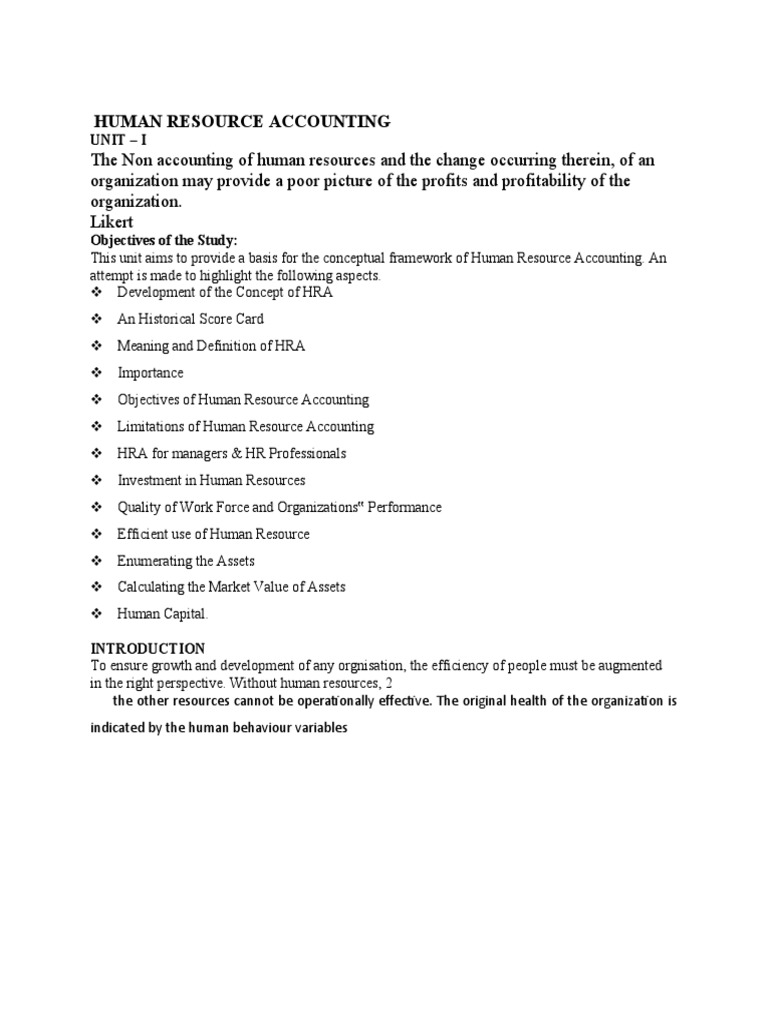 Human Resource Accounting | PDF