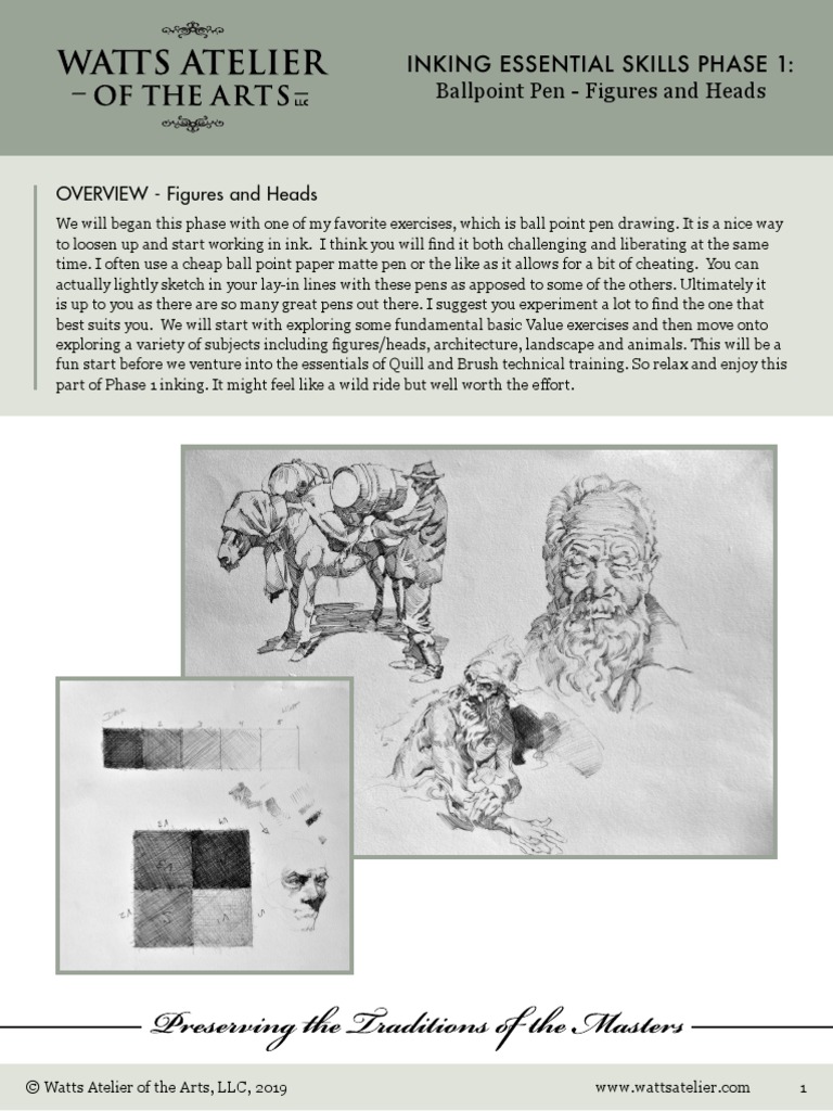 Inking Phase I Ball Point Pen Heads and Figures | PDF | Pen | Art Media