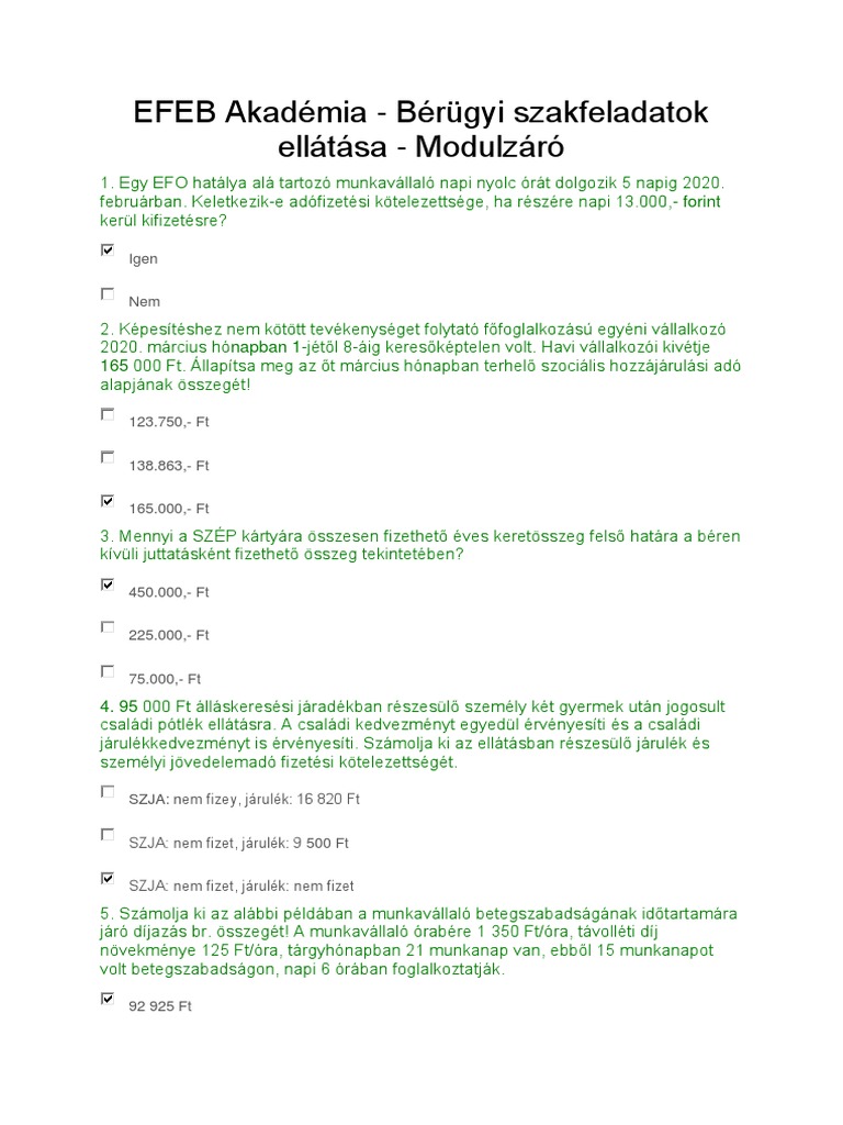 bér modulzáró_EFEB | PDF