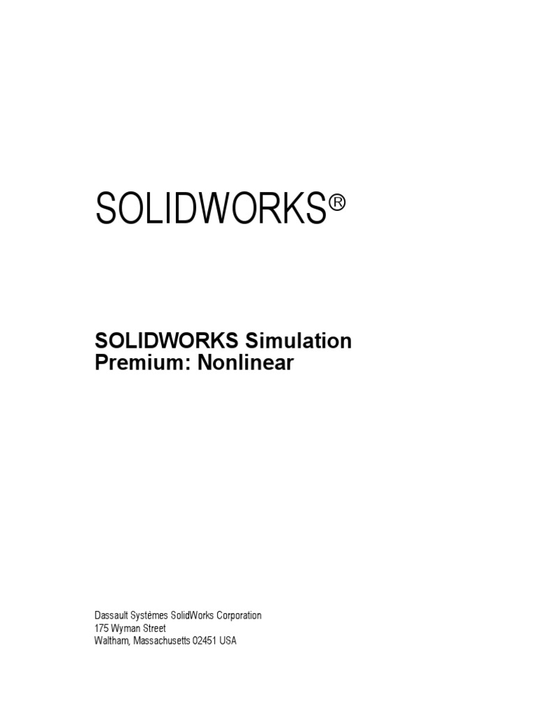 Solidworks: SOLIDWORKS Simulation Premium: Nonlinear | PDF | Elasticity ...