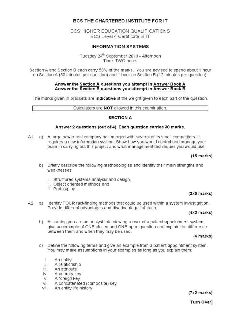 Bcs Higher Education Qualifications BCS Level 4 Certificate in IT | PDF ...