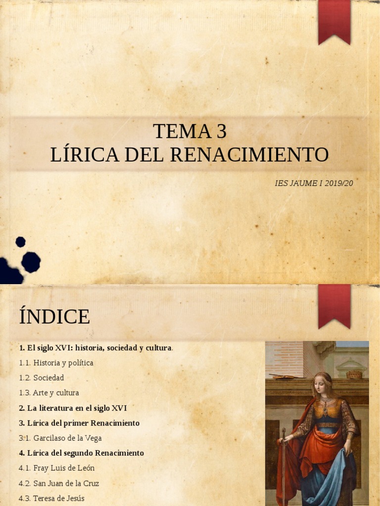 Tema 3 | PDF | Renacimiento | Poesía
