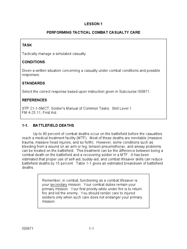 TCCC CLS Scenarios Tactical Combat Casualty Care Card (TCCC Card) DD ...