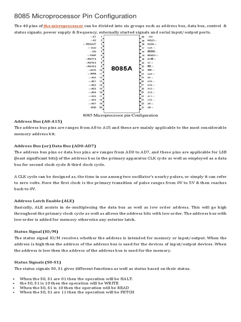 8085 Micro Configuration | PDF | Electronic Circuits | Information And ...
