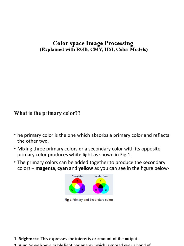 Color Space Image Processing | Download Free PDF | Rgb Color Model | Color