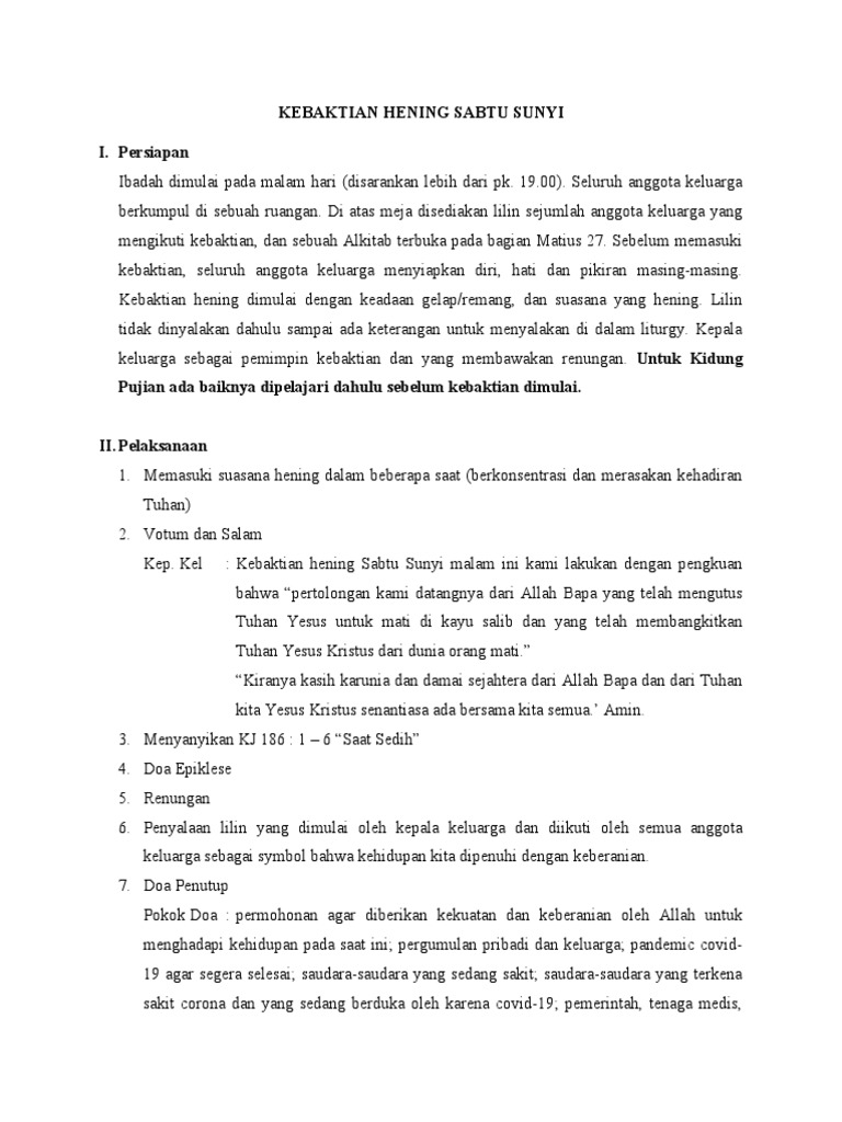 Ibadah Sabtu Sunyi 2 | PDF | Agama & Spiritualitas