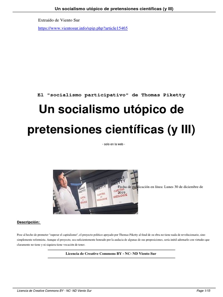 Un Socialismo Ut Pico de Pretensiones Cient Ficas y III - A15465 | PDF ... Un Socialismo Ut Pico de Pretensiones Cient Ficas y III - A15465 | PDF ...