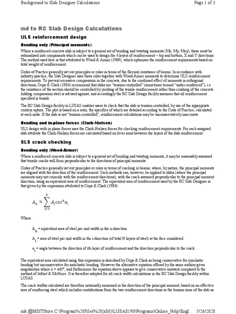 RC Slab Design | PDF | Bending | Stress (Mechanics)