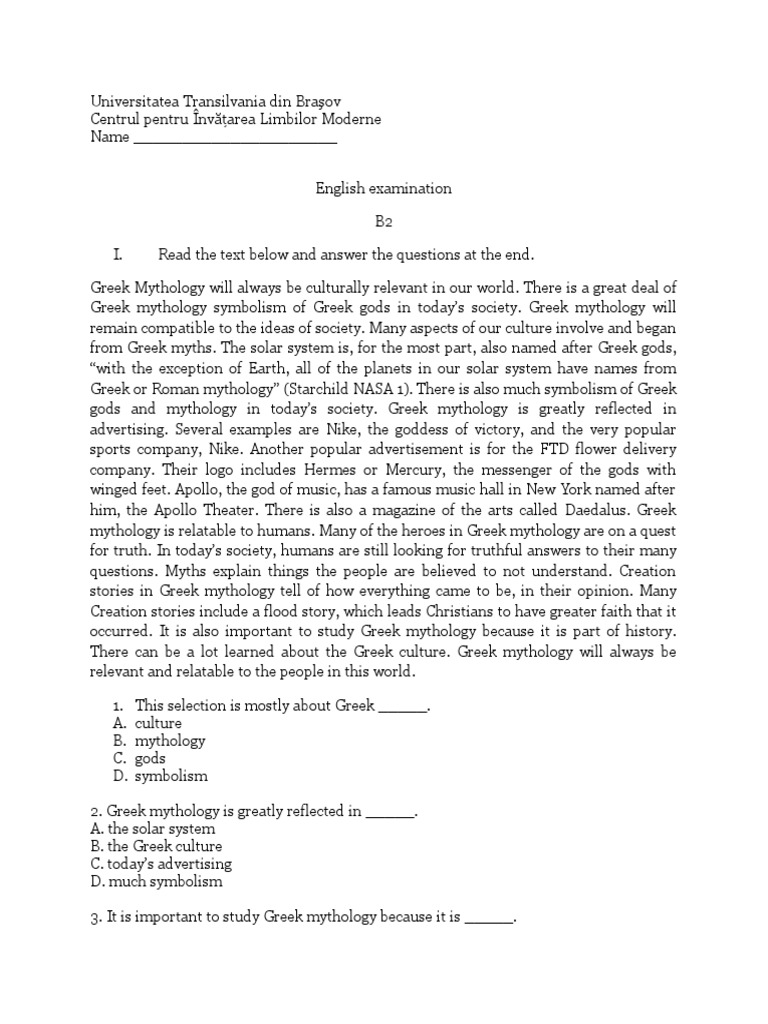 Greek Mythology Will Always Be Culturally Relevant in Our World | PDF ...