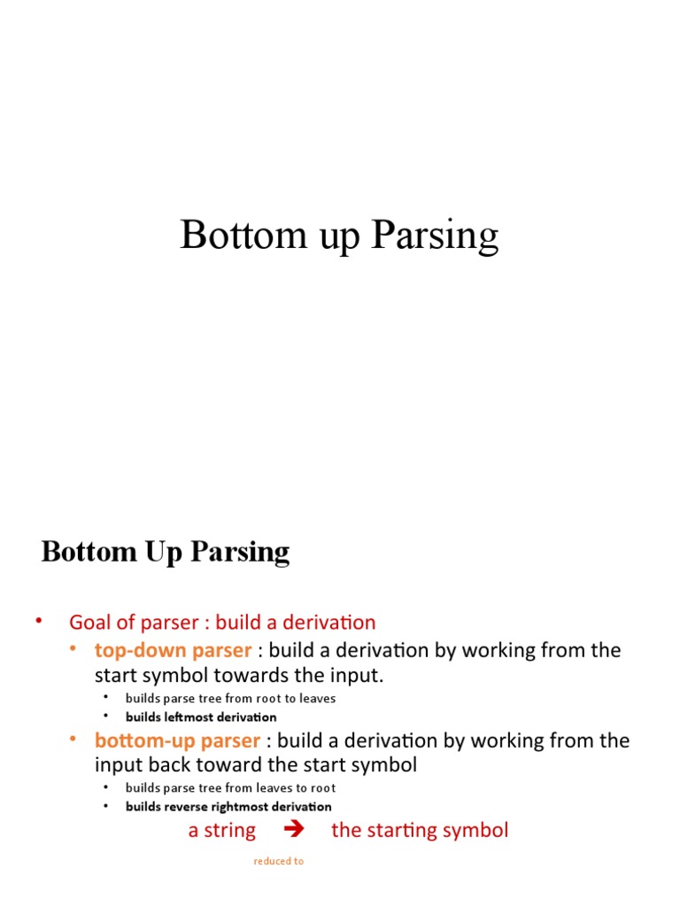 Bottom-Up Parsing - Intro | PDF | Parsing | Linguistics