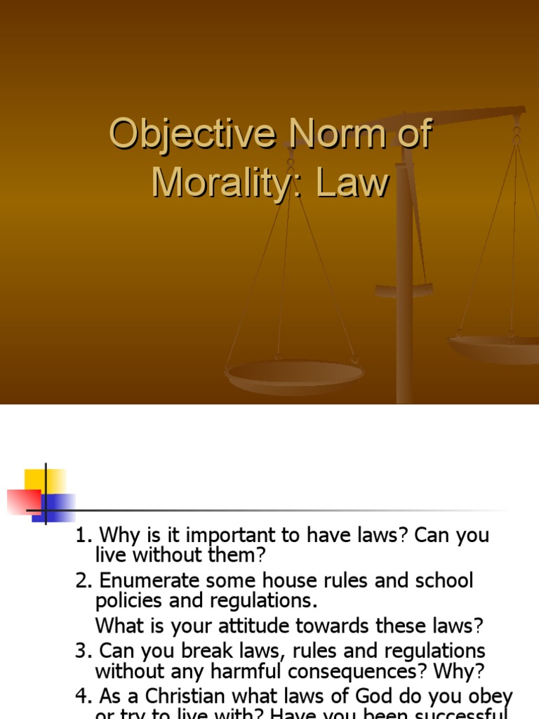Objective Norm of Morality: Law | PDF | Natural Law | Reason