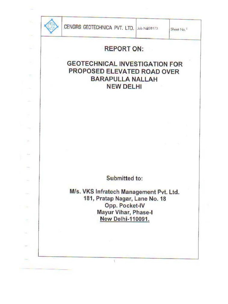 Geotechnical Investigation Report R0 Pdf
