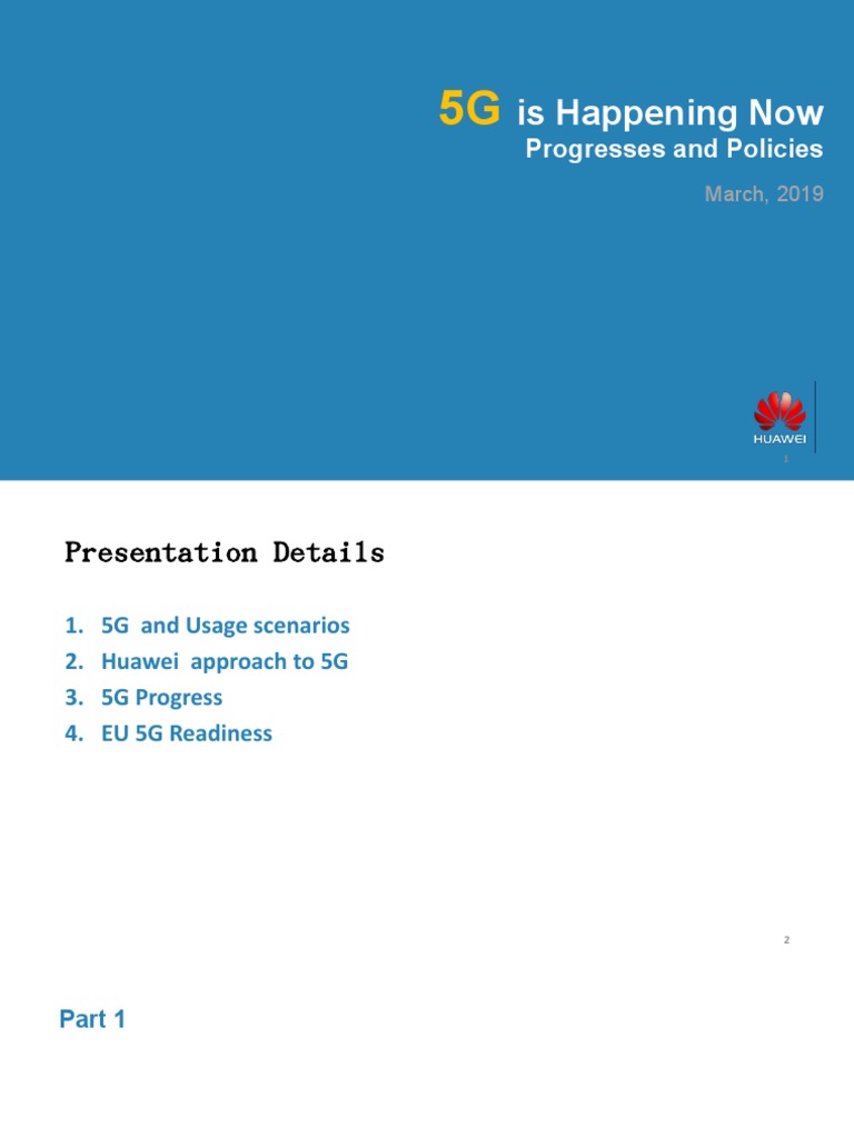 5G Presentation 20190319 v1.3 | PDF | Internet Access | 4 G