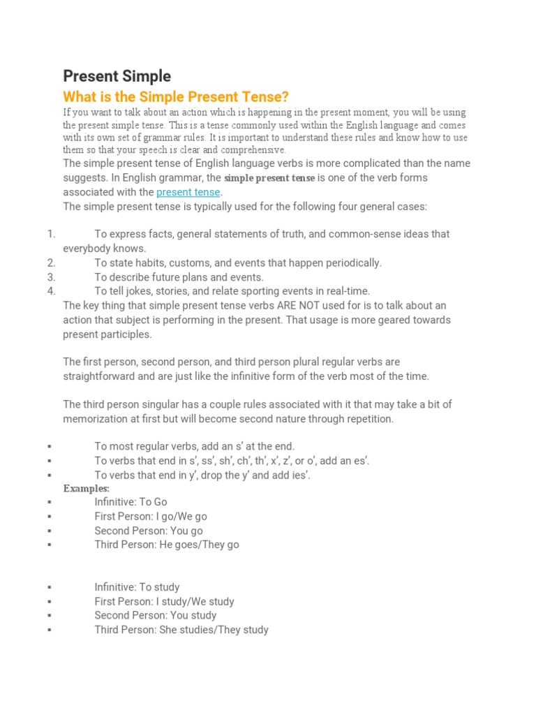 Understanding the Simple Present Tense: Rules, Usage, and Examples ...