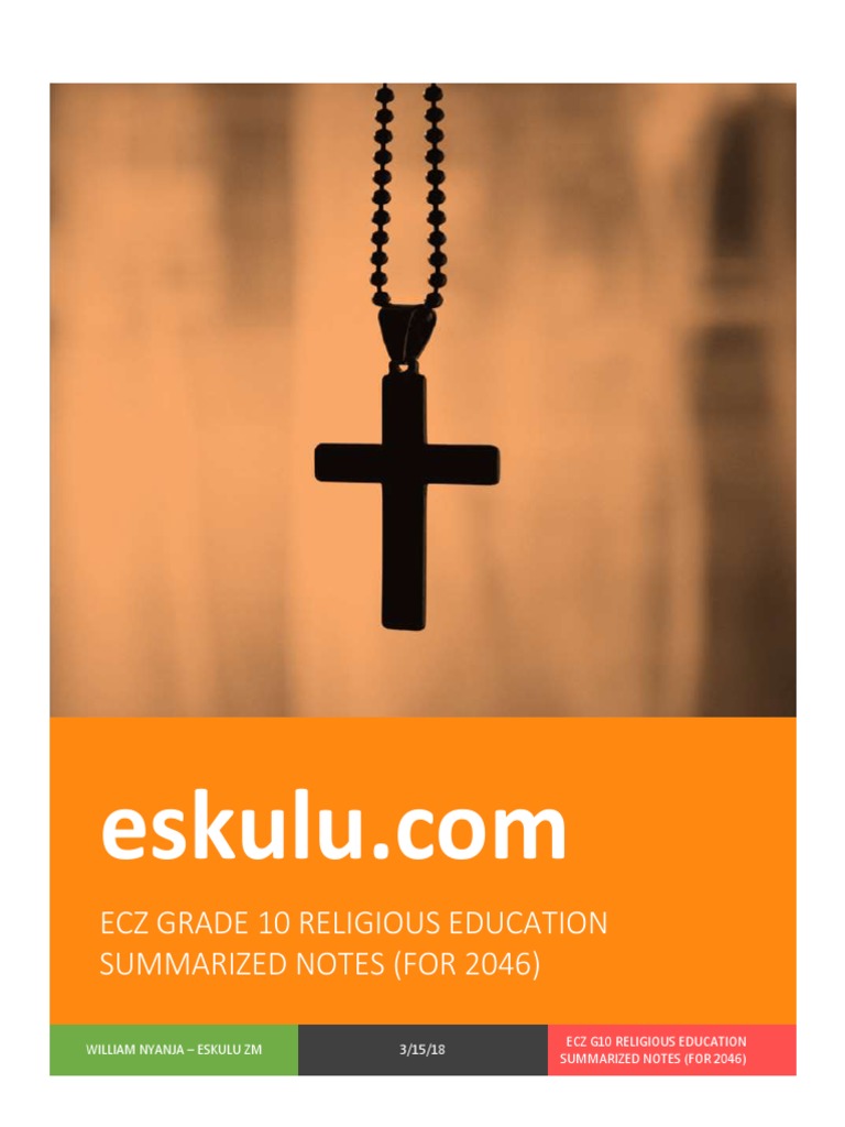 Ecz Grade 10 Religious Education Summarized Notes (For 2046) | PDF ...
